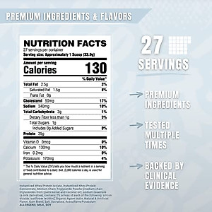 Ryse Core Series Loaded Protein | Build, Recover, Strength | 25g Whey Protein | Added Prebiotic Fiber and MCTs | Low Carbs & Low Sugar | 27 Servings (Marshmallow)