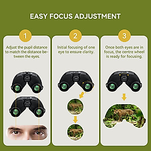 LOGISAF Binoculars for Adults and Kids, 10x25 Compact Binoculars with Low Light Vision, Small Binoculars for Bird Watching High Powered, Hunting, Easy Focus, Waterproof, Outdoor Travel & Hiking