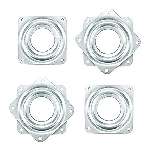 Autoly 3 Inch Lazy Susans Turntable Ball Bearing Plate 71.5mm Square Swivel Turntable Base Hardware, 8mm Height, Pack of 4