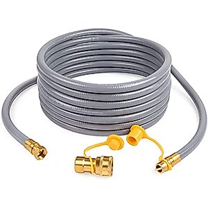 GASPRO 3/8" ID Natural Gas Hose, Low Pressure LPG Hose with Quick Connect, for Weber, Char-broil, Pizza Oven, Patio Heater and More, 24-Foot