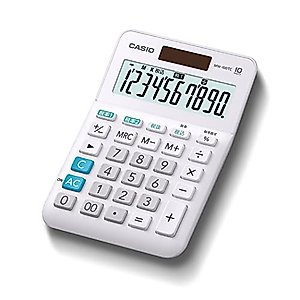 Casio MW-100TC-WE-N W Tax Rate Calculator, 10 Digits, Tax Calculator, White, Mini Just Type