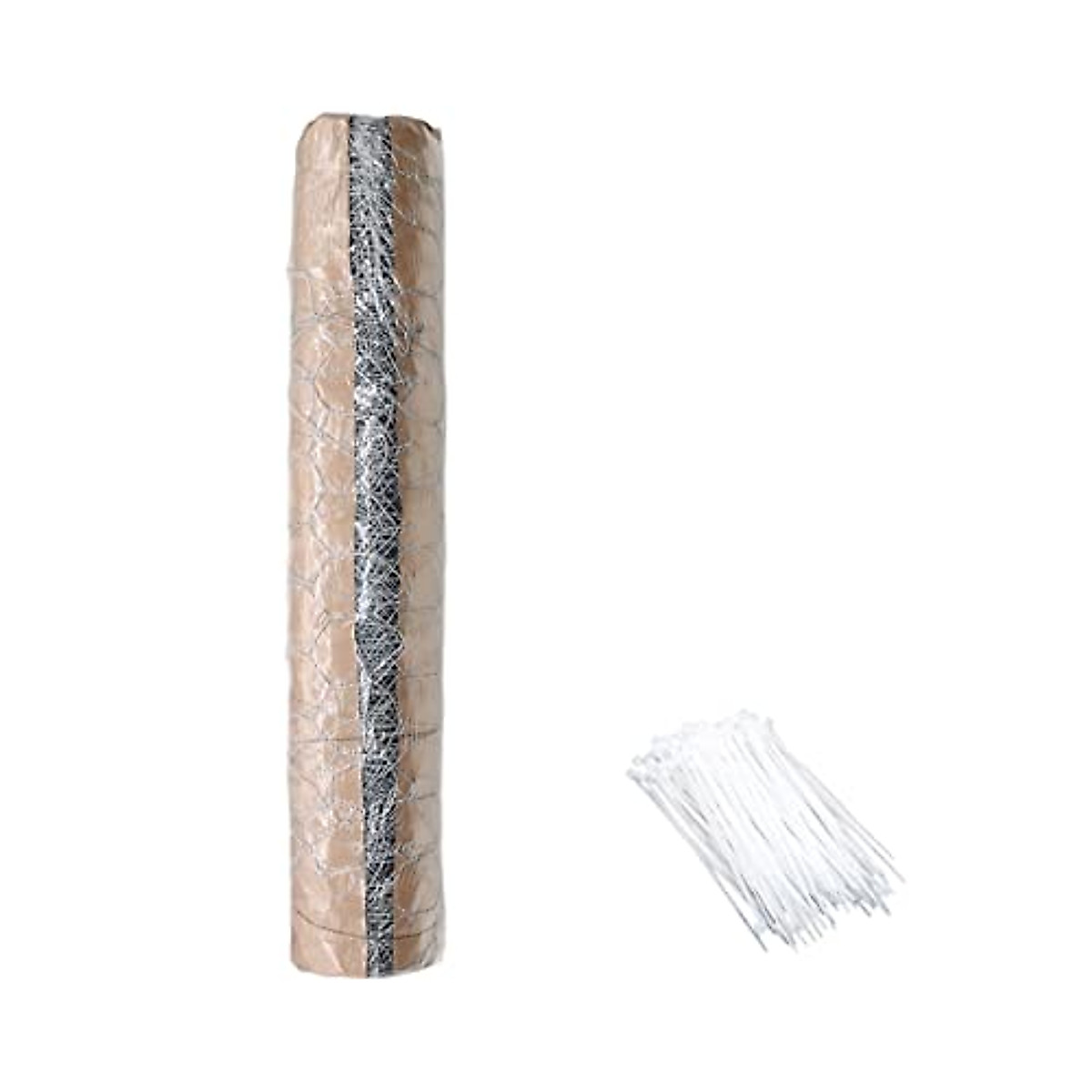 Qlvily Chicken Wire 13.7" x 393.7" Poultry Wire Netting, Hexagonal Galvanized Mesh Garden Fence Barrier, Pet/Rabbit/Chicken Wire Fencing, with 100 PCS Cable Zip Ties