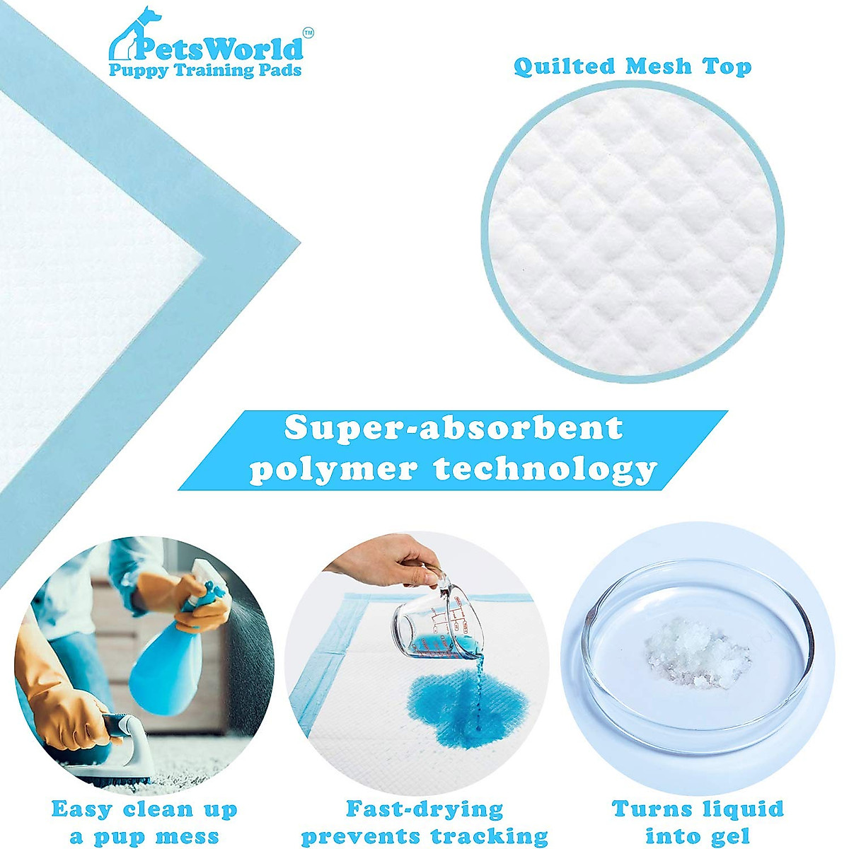 PETSWORLD Extra Large Potty Pads for Dogs, Odor Eliminating 30" x 36", 200 Count Pee Pads for Pets, Gigantic XL Dog Pads, 5 Layer Ultra Absorbent Technology, Leak Proof Training Pads for Dogs & Cats