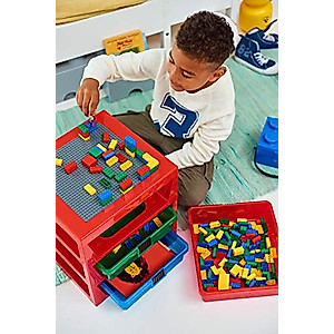 Room Copenhagen LEGO 3-Drawer Storage Rack System, 13-2/3 x 12-3/4 x 15 In, Blue