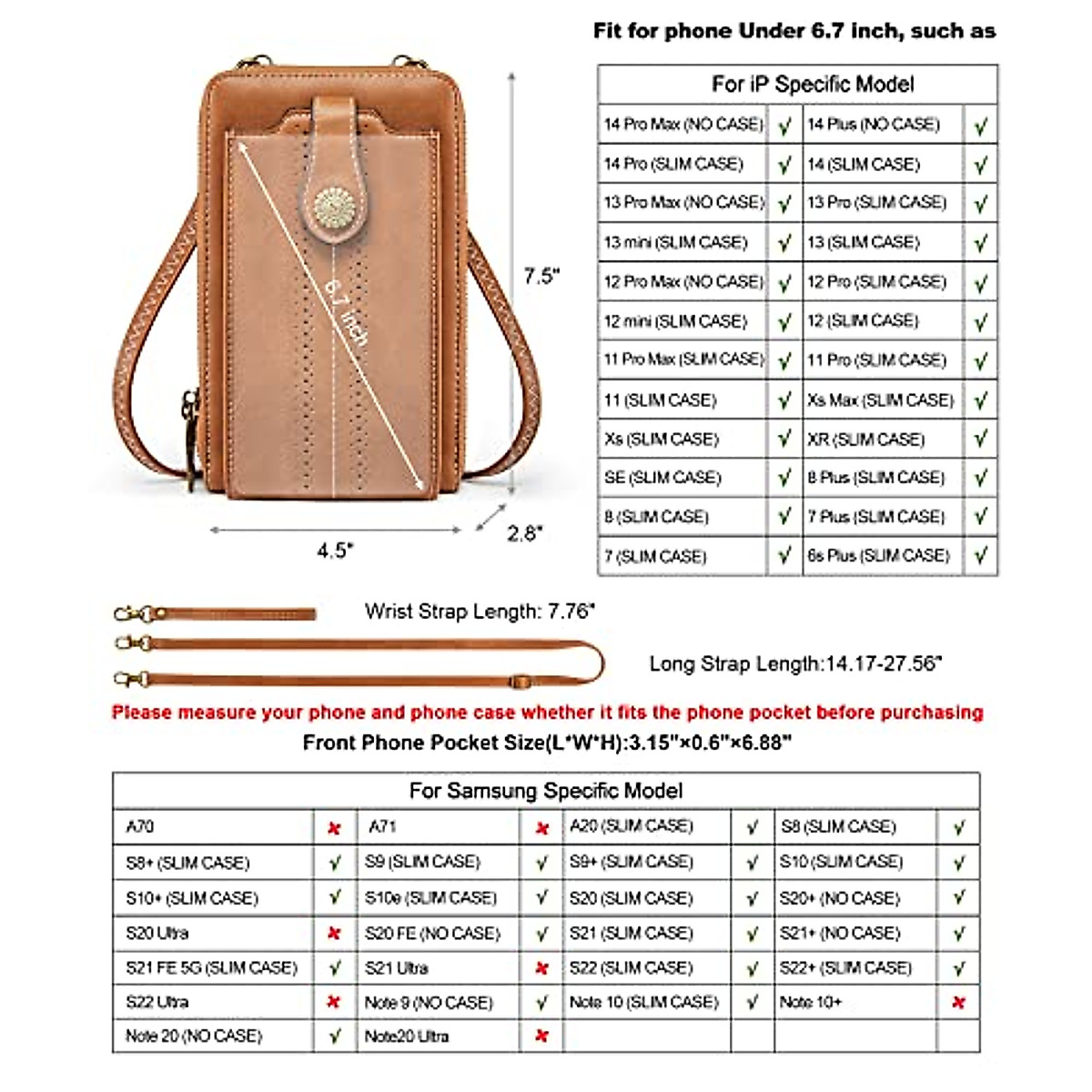Kattee Genuine Leather Satchel Handbags Bundle with RFID Blocking Women Corssbody Cellphone Purses Wallets