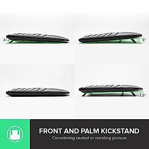 DeLUX Ergonomic Keyboard, Wireless Ergo Split Keyboard with Backlit for Natural Typing and Reduce Hands Pain, USB Receiver, BT5.0, Scissor Switch and Palm Rest for Windows and Mac(GM902A-Black)