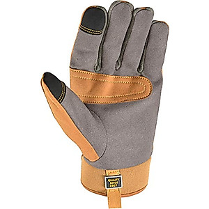 Wells Lamont Men's Wearpower Synthetic Hybrid Duck Canvas Work Gloves, Medium (7743M), Brown