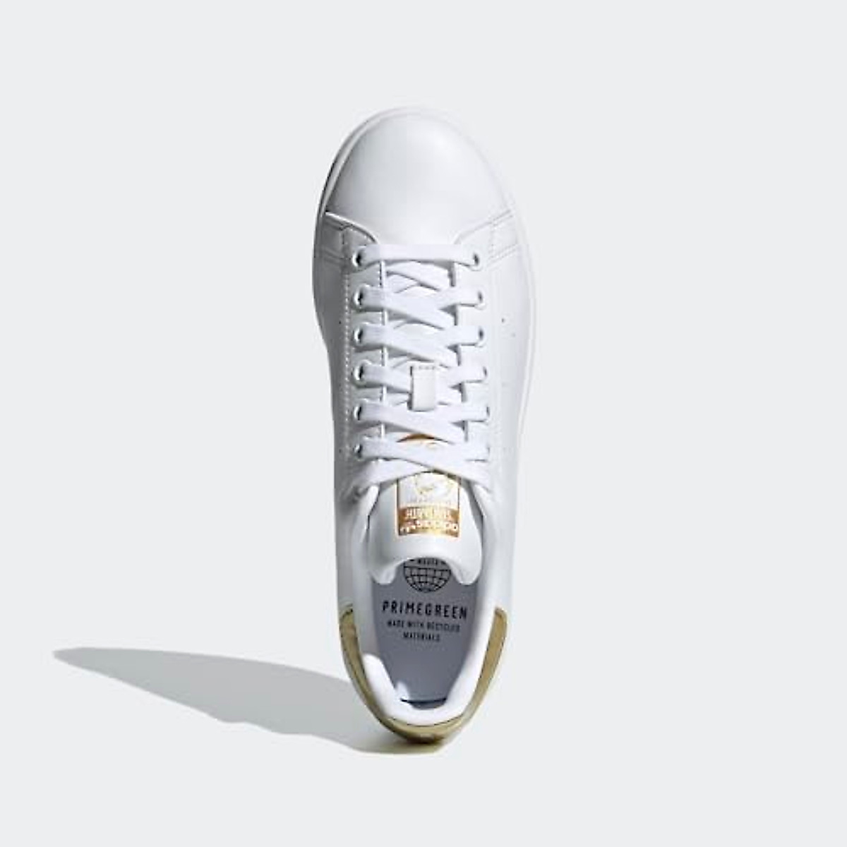 adidas Originals Women's Stan Smith (End Plastic Waste) Sneaker, White/White/Gold Metallic, 6