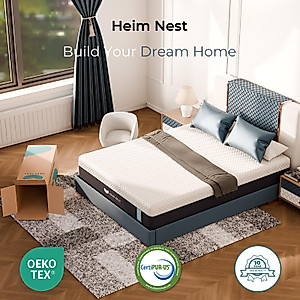 HEIM NEST Twin Mattress, 10 Inch Gel & Air-Cooling Memory Foam Mattress for Pressure Relief, Medium Firm Twin Size Bed Mattress in a Box with Cooling Cover for Conforming Support and Restful Sleep