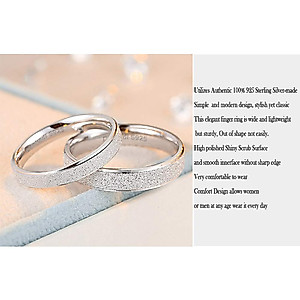 Dankadi Men & Women Fashion S925 Sterling Silver Ring Smooth Plain Dome Comfort Solid Silver Ring Wedding Engagement 3.5 mm Ring 13# (Fashion style, 13)