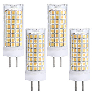 Lxcom Lighting GY6.35 LED Bulb 10W Dimmable Corn Light Bulb (4 Pack)- 2835 SMD 102 LEDs 90W Equivalent Warm White 3000K G6.35/GY6.35 Base T4 JC Type 1000LM for Accent Landscape Lighting, AC 110V