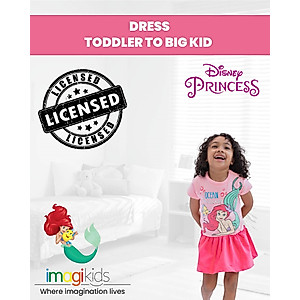 Disney Princess Ariel Toddler Girls French Terry Dress Princess Ariel Pink 5T