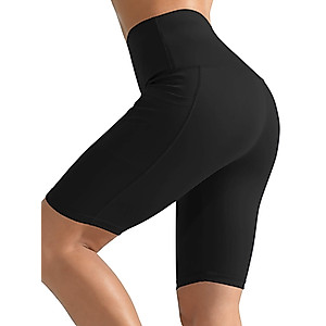CADMUS 3 Pack Women 9" Biker Compression Short Leggings for Yoga Workout with Big Pockets,3 Pack,1026,Black,XX-Large
