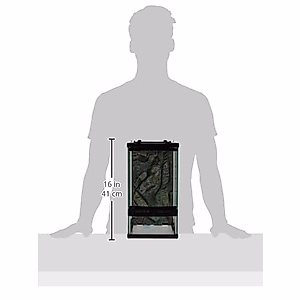 Zilla Front Opening Terrarium - 8" x 10" x 15",Black