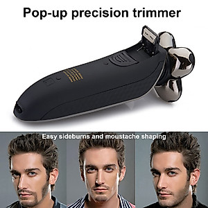 LinMei Electric Shaver 5D Rotary Razor with Pop-up Trimmer LED Display Mens Bald Head Shavers Electric Cordless Rechargeable Mens Shavers Electric Wet and Dry IPX7 Waterproof (Silver)