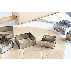 Fox Run, 1 x 2.75 x 2.75 inches, Square Cookie Cutter Set