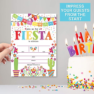 Hadley Designs 25 Taco Mexican Fiesta Cactus Party Invitations, Cinco De Mayo Quinceanera Pinata Twosday Theme Invites, Birthday, Baby/Bridal Shower, Gender Reveal Event Ideas Printable Card Supplies