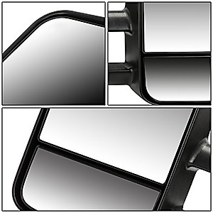 DNA Motoring TWM-001-T222-BK Pair of Manual Adjustment Towing Side Mirrors Compatible With 99-07 Silverado Sierra / 00-06 Suburban Tahoe Yukon,Black