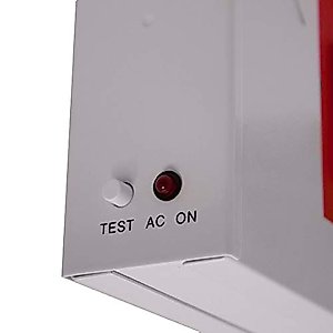 LFI Lights | Steel Red Exit Sign | White Housing | All LED | Hardwired with Battery Backup | Optional Double Face and Knock Out Arrows Included | UL Listed | EXST-R