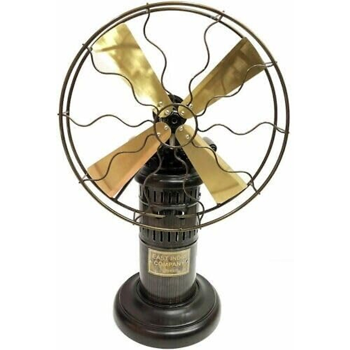kerosene operated 15" Blades Steam Working Table Fan Vintage Metal Brass Style