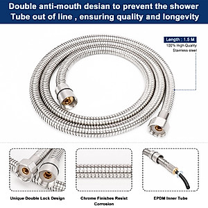 NearMoon Brass Hand Held Shower Head, Luxury High Pressure Showerhead Kit with Wall Connector and Hose Set, for Bathroom Showering System Contemporary Square Style (Brushed Nickel)