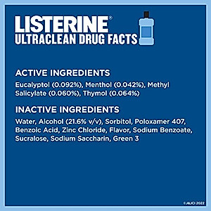 Listerine Ultraclean Oral Care Antiseptic Mouthwash with Everfresh Technology to Help Fight Bad Breath, Gingivitis, Plaque and Tartar, Cool Mint, 8.5 fl. oz (250 mL)