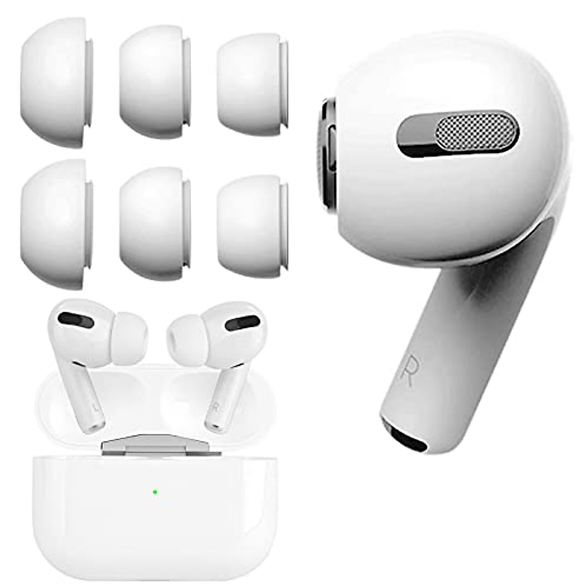 Miayaya Earbuds Eartips Fit for AirPods Pro 3 2019 Earplugs Replacement Anti Slip Soft Silicone Cover Case Earphone Ear Tips Buds Dustproof Silica Gel Large Medium Small Durable Comfortable 3 Pairs