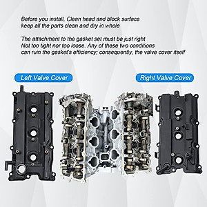 JDMSPEED New Engine Valve Cover With Gaskets Left & Right Side Replacement For Altima Maxima Murano I35 V6 3.5L 2002-2007 Replace# 264-985 264-984 13264-8J113 13264-7Y000 (Set of 2)
