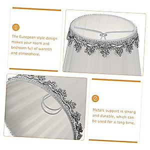 GATHINESS 1pc Fabric Lampshade Yellow Lamp Shades Ceiling Light Lamp Shades for Floor Lamps Fabric Lamp Shade Bell Lamp Shade Candle Sconce Lampshade Decor Fashion White Hardware Cloth Cover