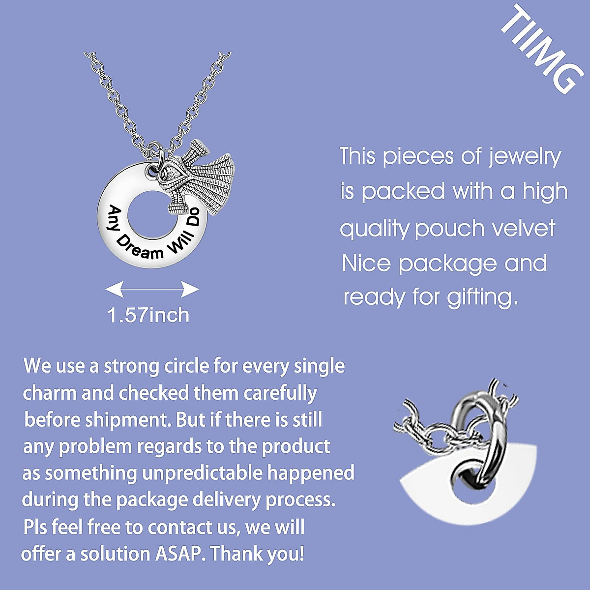 TIIMG Broadway Musical Theater Gift Musical Inspired Gift Musical Gift any dream will do (any dream will necklace)