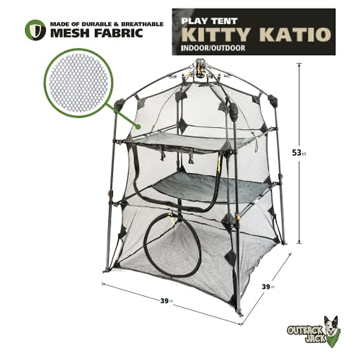 Outback Jack Catio Outdoor Cat Enclosure, (Kitty Katio) for Indoor Cat or Multiple Cats - Portable Cat Tent, Outdoor Cat Tent Play Tent for Cat, Outdoor Cat Catio, Outside Cat Enclosure, Cat House