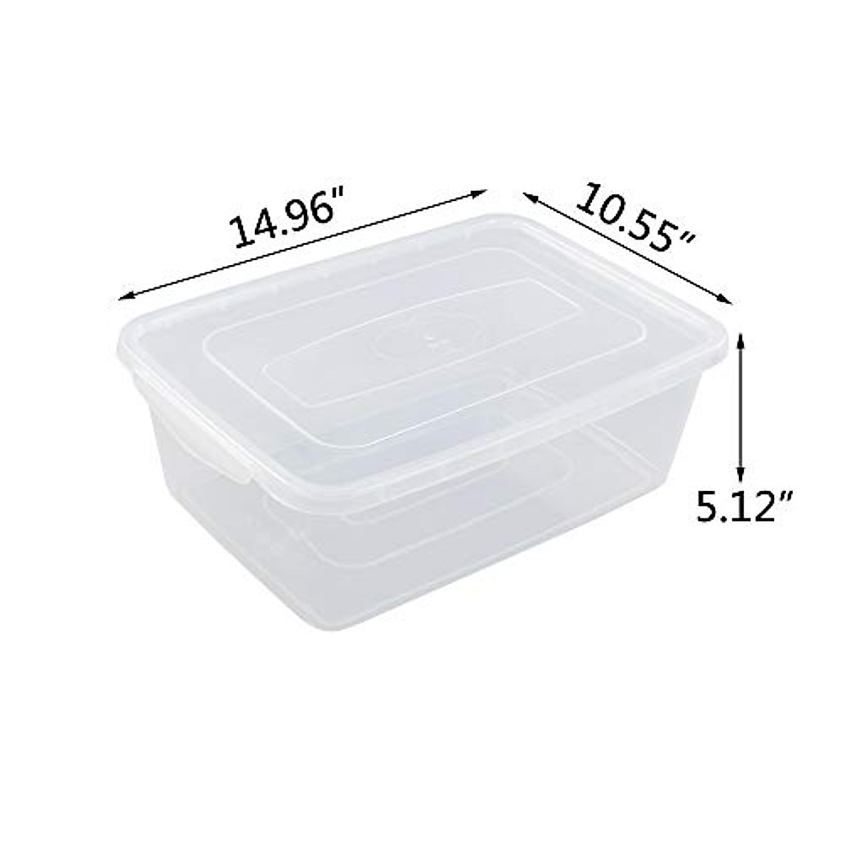Easymanie 4-pack Plastic Containers with Lids, 14 Quart Clear Storage Box