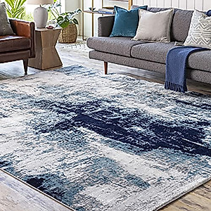Artistic Weavers Houda Modern Abstract Area Rug, 7'10" x 10'3", Navy/Aqua