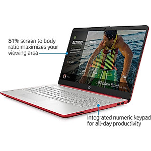 HP 2021 Pavilion 15 15.6-inch HD Laptop, Intel Pentium Processor, 8GB DDR4, 256GB SSD, Webcam, USB-C, HDMI, WiFi, Windows 10 S, Scarlet Red, TiTac Accessory (Renewed)