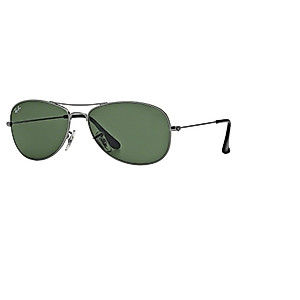 Ray Ban RB3362 COCKPIT 004 56M Gunmetal/Crystal Green Sunglasses For Men For Women