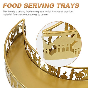 Star Moon Shaped Ramadan Tray: 2Pcs Ramadan Kareem Iron Tray Eid Mubarak Candy Dessert Tray Islam Muslim Party Festival Table Decor