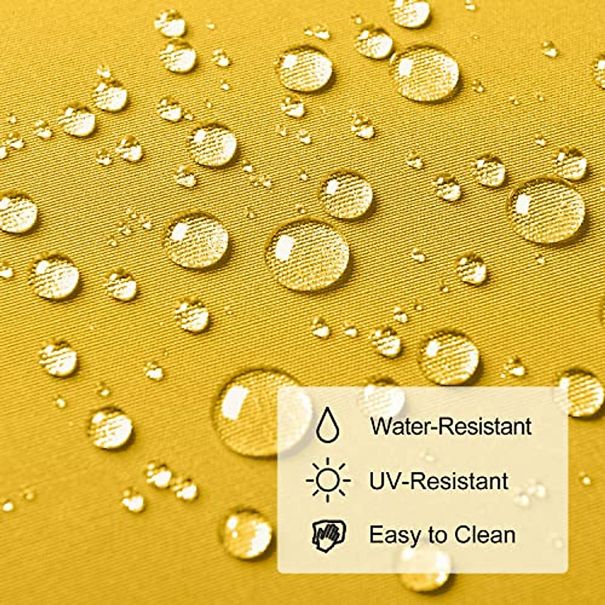 downluxe Outdoor Chair Cushions, Waterproof Tufted Overstuffed U-Shaped Memory Foam Seat Cushions for Patio Funiture, 19" x 19" x 5", Yellow, 2 Pack