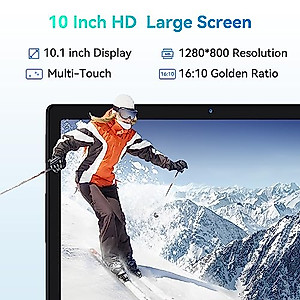 XCX Android 12 Tablet, 10 inch Tablet with 64bit 4-Core Processor, 32GB ROM 2GB RAM Tablet Android, WiFi, Bluetooth, USB-C Rechargeable, Dual Camera (Gray)