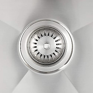 ZUHNE Stainless Steel Double Basin Farmhouse Sink 60/40 (33-Inch Curved Apron Front)