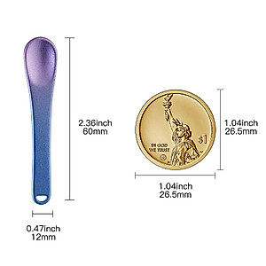 6 Pack Metal Makeup Spatula, Mini Spoon, Beauty Scoop for Facial Cosmetic, Face Mask (Gradient Purple)