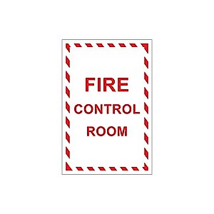 BannerBuzz Fire Control Room Sign with Graphic Aluminum Metal Safety Compliance Sign (24" W X 36" H)