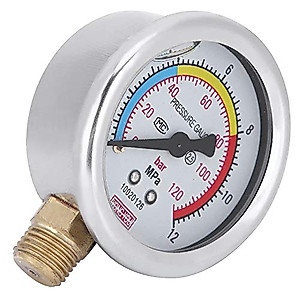 Pointer Pressure Gauge, Oil Immersed Fit for 30 40 60 Type Pump G1 4 Pressure Gauge DN8 Agricultural Supplies for Home Garden Farm