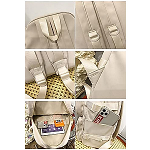 Dearsee Kawaii Backpack with Cute Pin Accessories Plush Pendant Kawaii Backpack Cute Aesthetic Backpack