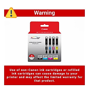 Canon CLI-251 BK/CMY 4PK Compatible to MG6320, iP7220, MG5420, MX922, MG7120, MG6420, MG5520, iX6820, iP8720, MG7520, MG6620, MG5620