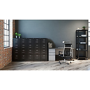 Workpro - File Cabinet - Letter Size Steel Vertical File, 4-Drawer - 22" d x 52" h x 15" w - 25.25" x 17.25" x 54.5" - Black