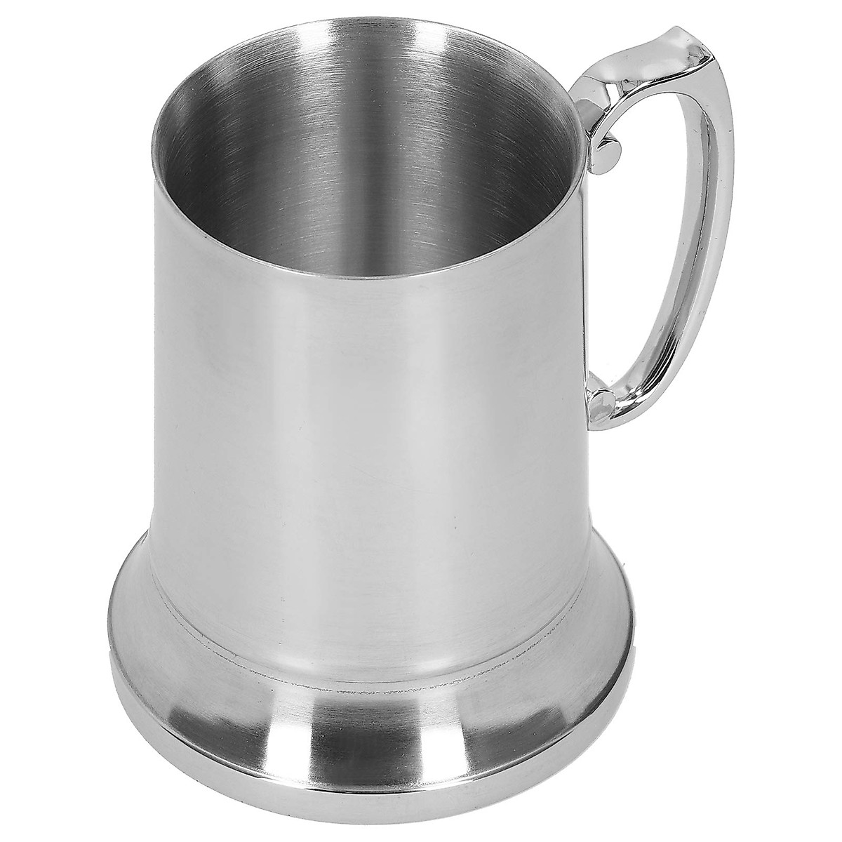 Milltrip Stainless Steel Mug Silver Double‑Layer Beer Mug with Handle for Bar Hotel Supplies Cocktail Glass Goblet Cups(560ml)