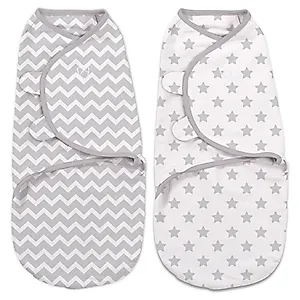 SwaddleMe Original Swaddle 2-PK (Small, Grey Chevron/Stars)