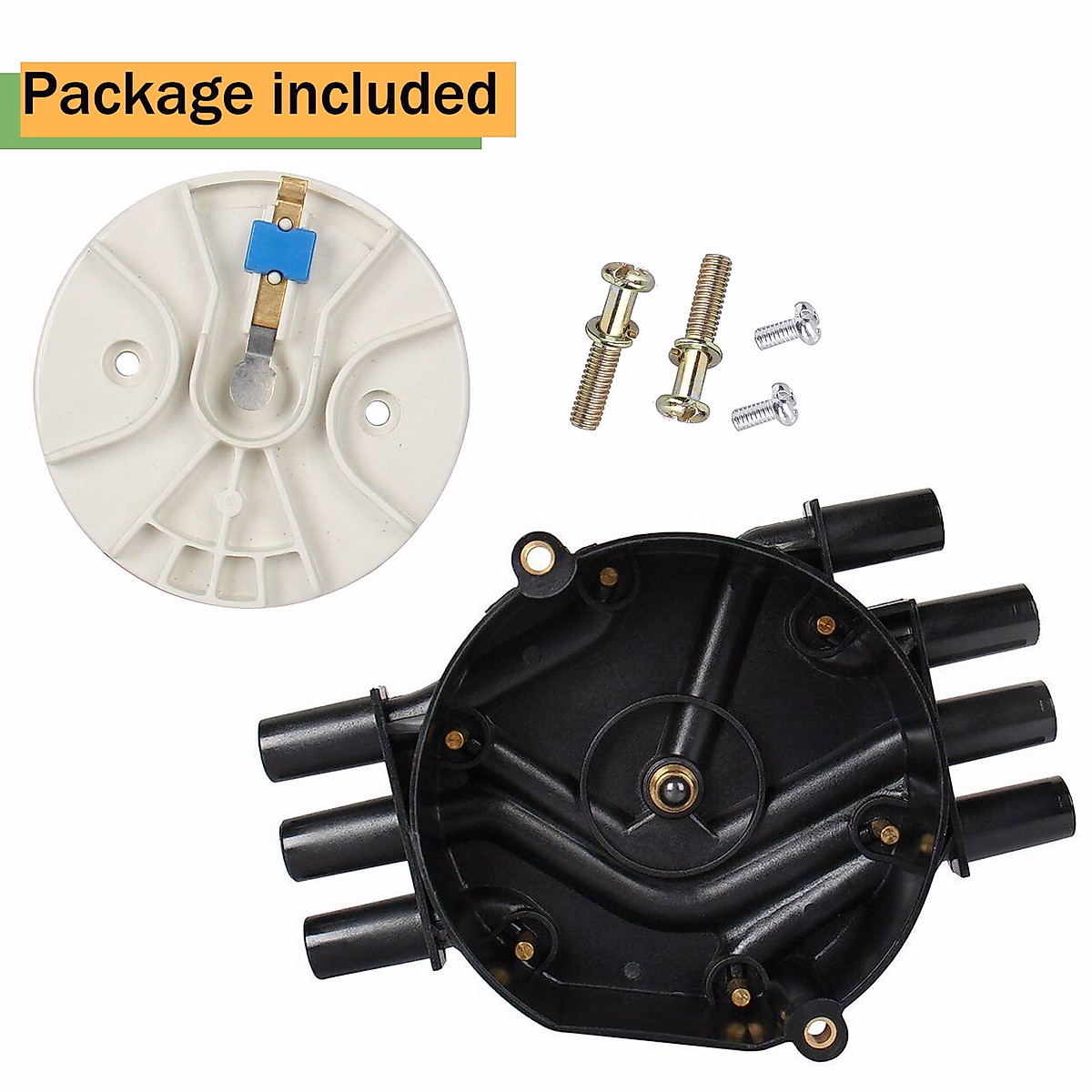 Ignition Distributor Cap and Rotor Kit Compatible with GMC Chevrolet Trucks V6 4.3L Vortec - 1996-2005 Astro Blazer, 1996-2001 Jimmy and more | Replace DR475 DR331 D465 D328A 10452457 10452458