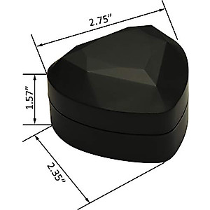 LED Black Ring Box for Proposal, Wedding, Engagement, Birthday, Valentine' Day, Mother's Day, Father's Day, Christmas...Luxury Heart Shaped Design LED Ring Jewelry Gift Box with Light