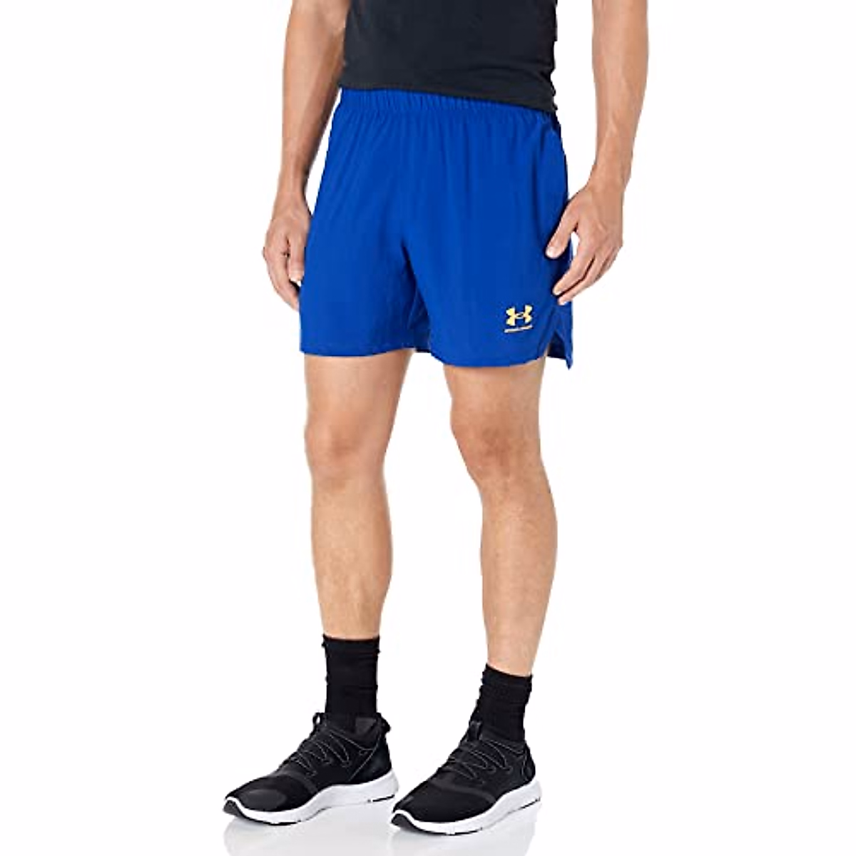 Under Armour Men's Standard Accelerate Shorts, (456) Bauhaus Blue / / Orange Shock, Small
